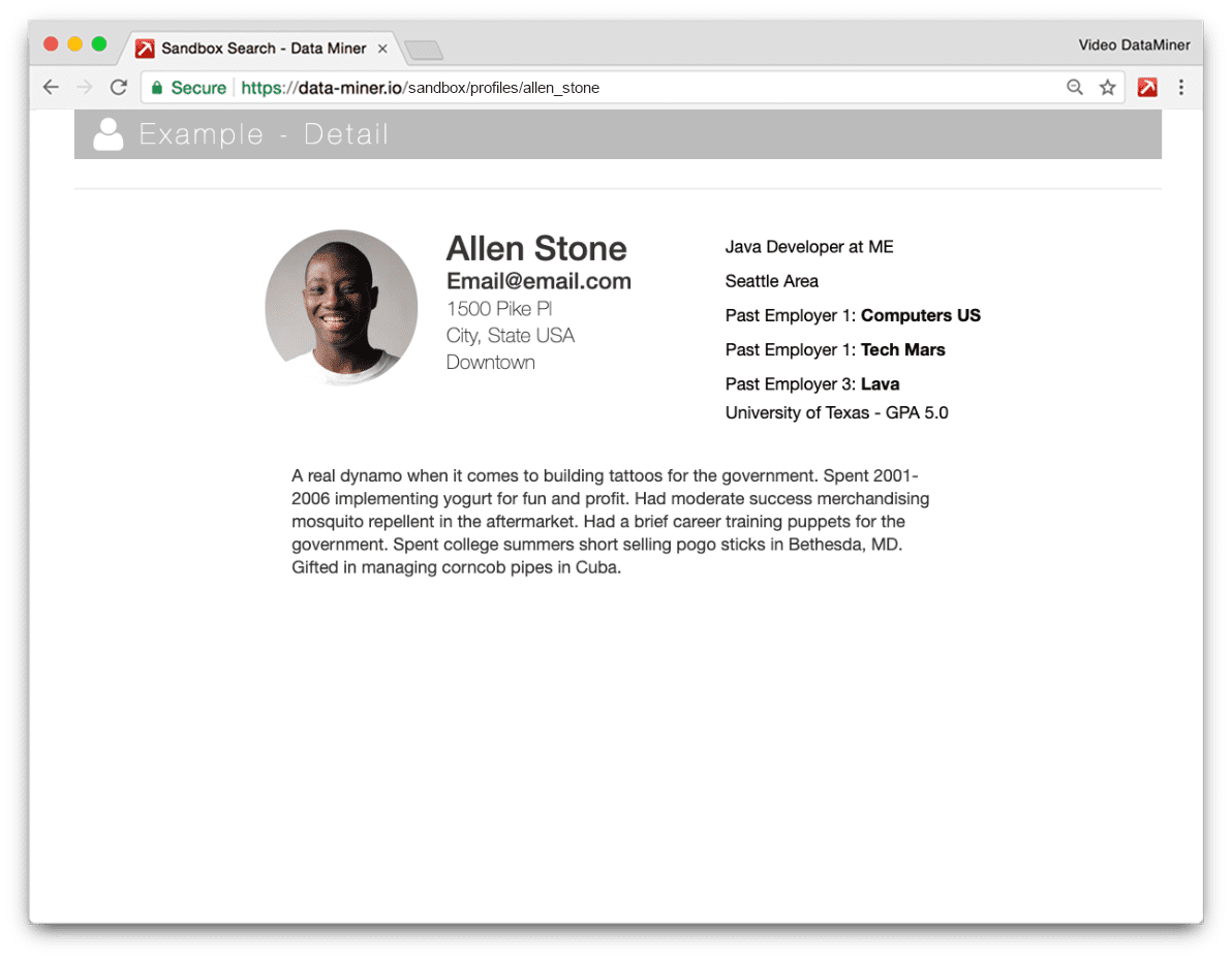 How to find the correct recipe for a page | Data Miner